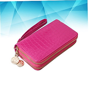 VALICLUD Small Wallet for Women Wallets for Women Mens Wallet Women Wallet Travel Essentials Women Purse Leather Wallets Crossbody Wallet Purse Long Purse Women's Clutch Strap Double Zipper