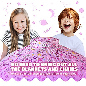 Skywin Air Tent Fort Playhouse for Kids (Princess) - Classic Inflatable Kids Fort Sets Up and Stores Away in Seconds, 77 x 50 Inches (Fan NOT Included)