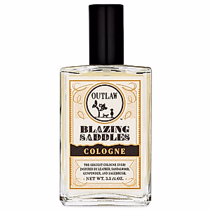 Outlaw Soaps Blazing Saddles Western Cologne | Bold Scent: Warm Leather, Gunpowder, Sagebrush, & Sandalwood | Mens & Womens Cologne