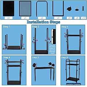 Bfttlity PC Stand 3-Tier Computer Tower Stand Height Adjustable CPU Stand with Locking Caster Wheels for Office Home Fits Most PC
