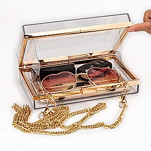 L-COOL Cute Acrylic Shoulder Bag Crossbody Bag Evening Clutch Purse Handbag With 2 Gold Chain For Women (Pink)