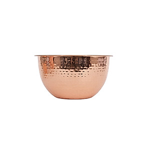 Creative Co-Op Hammered Stainless Steel Bowls in Copper Finish (Set of 3 Sizes)