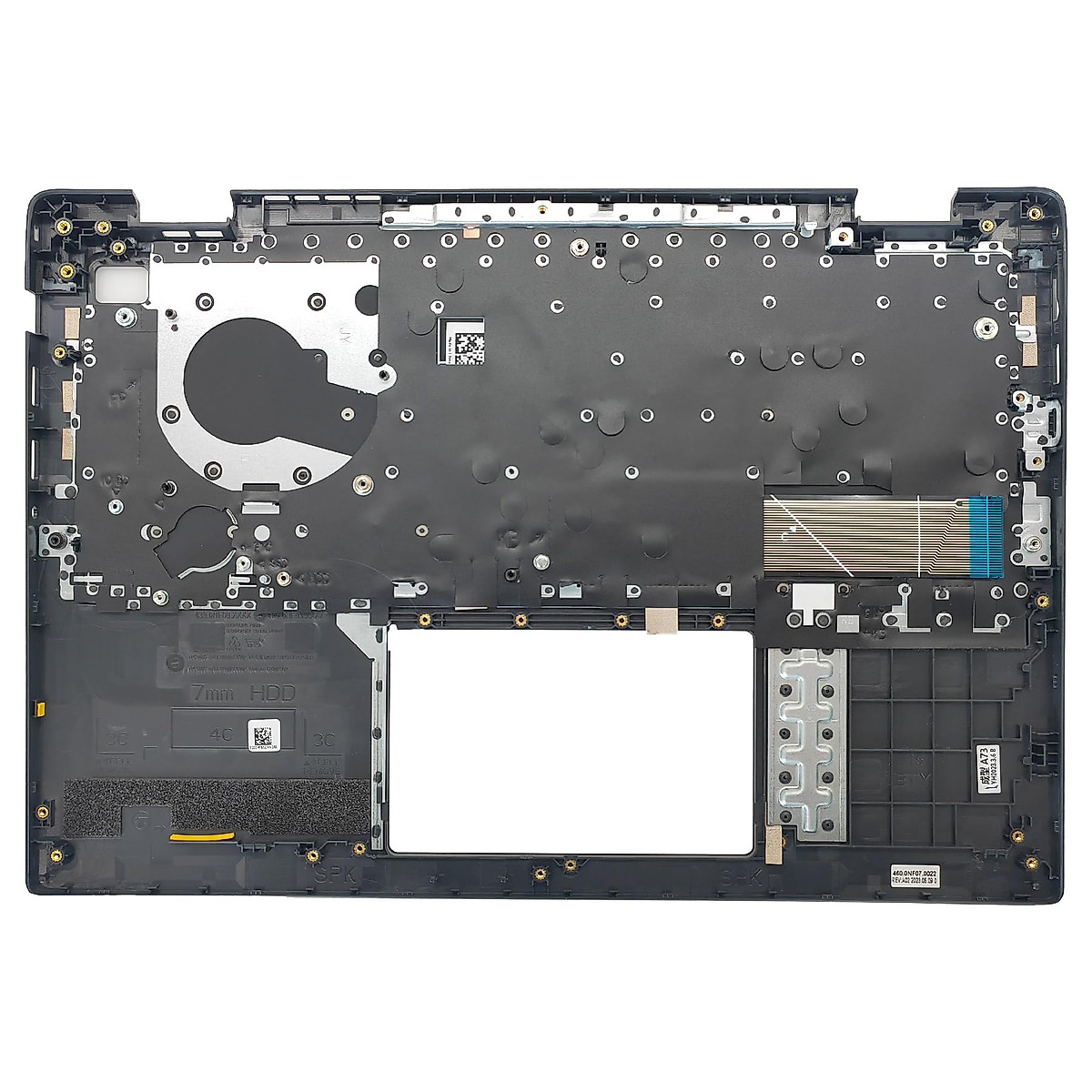 Jxjslp Replacement Upper Case Palmrest for DELL Latitude 3420 E3420 Series Laptop US Layout Non-Backlit Keyboard Assembly 4PX9K 04PX9K Black