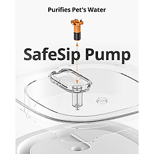 eufy Pet Water Fountain, SafeSip Pump Cat Water Fountain for Small Dogs and Cats, Dishwasher Safe Stainless Steel Cat Water Fountain, 3L Capacity, BPA-Free, Ultra-Quite, Easy to Clean