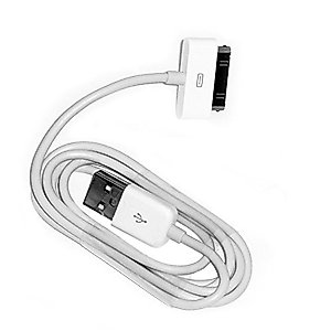 EVERMAKET 3 Feet Replacement White USB Charger Data Sync Cable for Apple iPhone 4, 4s, 3G, 3GS, 2G, iPad 1/2/3 iPod Touch, iPod Nano (1 Pack)