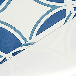 Annlaite Geo Valance for Windows(52 by 18 inches) Elegant Colorful Printed Room Darkening Window Curtain Valance for Kitchen/Bathroom/Living Room/Backdrop 1 Panel Navy