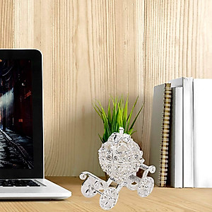 Rhinestone Crystal Pumpkin Carriage Trinket Box, Jewelry Box Gift Collectible Figurine Decorative Jewelry Display Holder Organizer