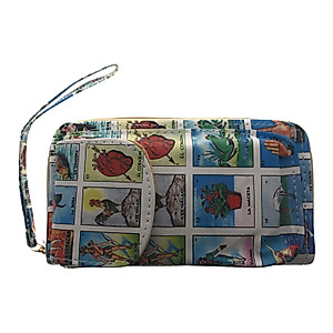 Hulu Makana Loteria Mexicana Print Multi-Slot Wallet with Cell Phone Pouch