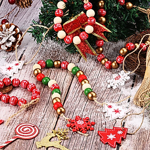 Suziko 205 Pieces Wooden Beads,Decorate Beads 0.63 Inch Round Craft Bead with Holes for DIY Garland Jewelry Making Home Party Halloween Thanksgiving Holiday Decoration (red)