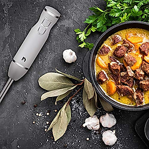 New House Kitchen Immersion Hand Blender 2 Speed Stick Mixer with Stainless Steel Shaft & Blade, 300 Watts Easily Food, Mixes Sauces, Purees Soups, Smoothies, and Dips, Ivory