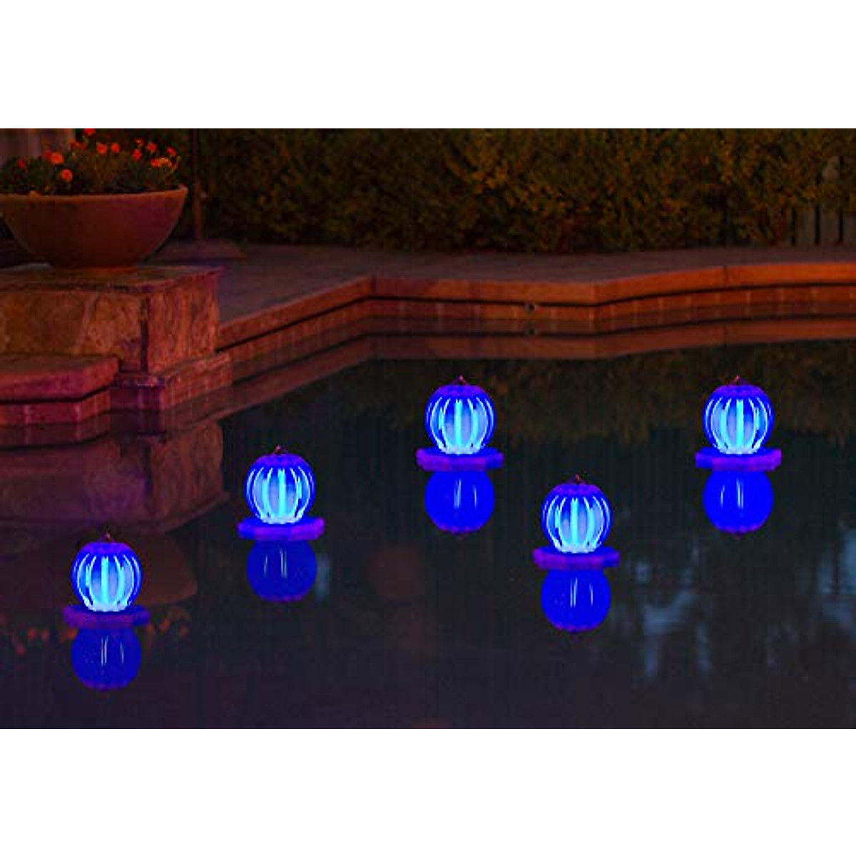 Poolmaster Floating Pool Lights for Swimming Pool, Patio and Hanging Solar Lanterns, 2 Pack, Blue