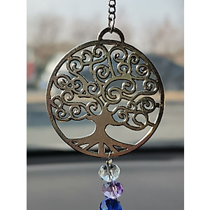 Healing Crystal Car Hanging Tree of Life Accessories Rearview Mirror Window Garden Decorations Wall Home Decor Ornaments