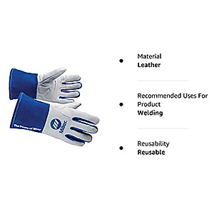 Miller Electric Welding Gloves, 3D, XL, Wing, 1WhiteBlue, PR (263349)