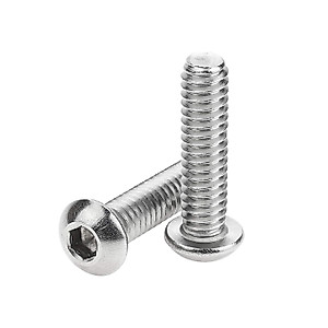 Powlankou 30 Pieces 1/4-20 x 1" Hex Button Head Socket Cap Bolts, Stainless Steel 18-8 (304), Full Thread
