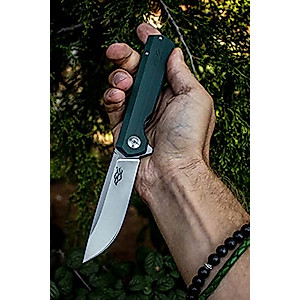 Firebird GANZO FH11 Top Pocket Folding Knife D2 Steel Blade Anti-slip G10 Handle with Clip Hunting Gear Fishing Camping Outdoor Folder EDC Pocket Knife (Green)