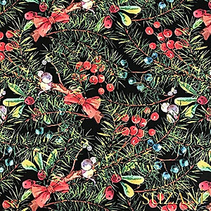 Christmas Ornamentals Floral Pattern Upholstery Fabric(200x140cm)-HDTF-1200-200