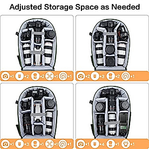 MOSISO Camera Backpack, DSLR/SLR/Mirrorless Photography Camera Bag 15-16 inch Waterproof Hardshell Case with Tripod Holder&Laptop Compartment Compatible with Canon/Nikon/Sony, Army Green