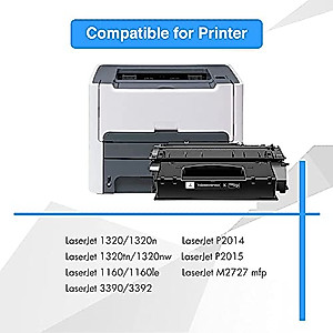 TRUE IMAGE Compatible Toner Cartridge Replacement for HP 49X Q5949X 49A Q5949A 53X Q7553X for HP 1320 1320n 1320tn P2015 P2015dn 1160 3390 3392 P2014 P2015d Printer Ink (Black, 2-Pack)