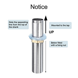 uxcell 6" Faucet Mount Extension Shank Stainless Steel Threaded Pipe Lengthen Mounting Shank Lengthen Fixed High Foot with Nut and Gasket 1PCS
