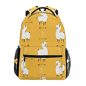 senya School Backpack Llama With Arrows Cute Bookbag Daypack One_Size