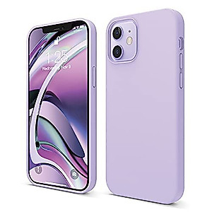 elago Compatible with iPhone 12 Case and Compatible with iPhone 12 Pro Case 6.1 inch, Liquid Silicone Case, Full Body Protection (Screen & Camera Protection), Soft Microfiber Lining - Purple