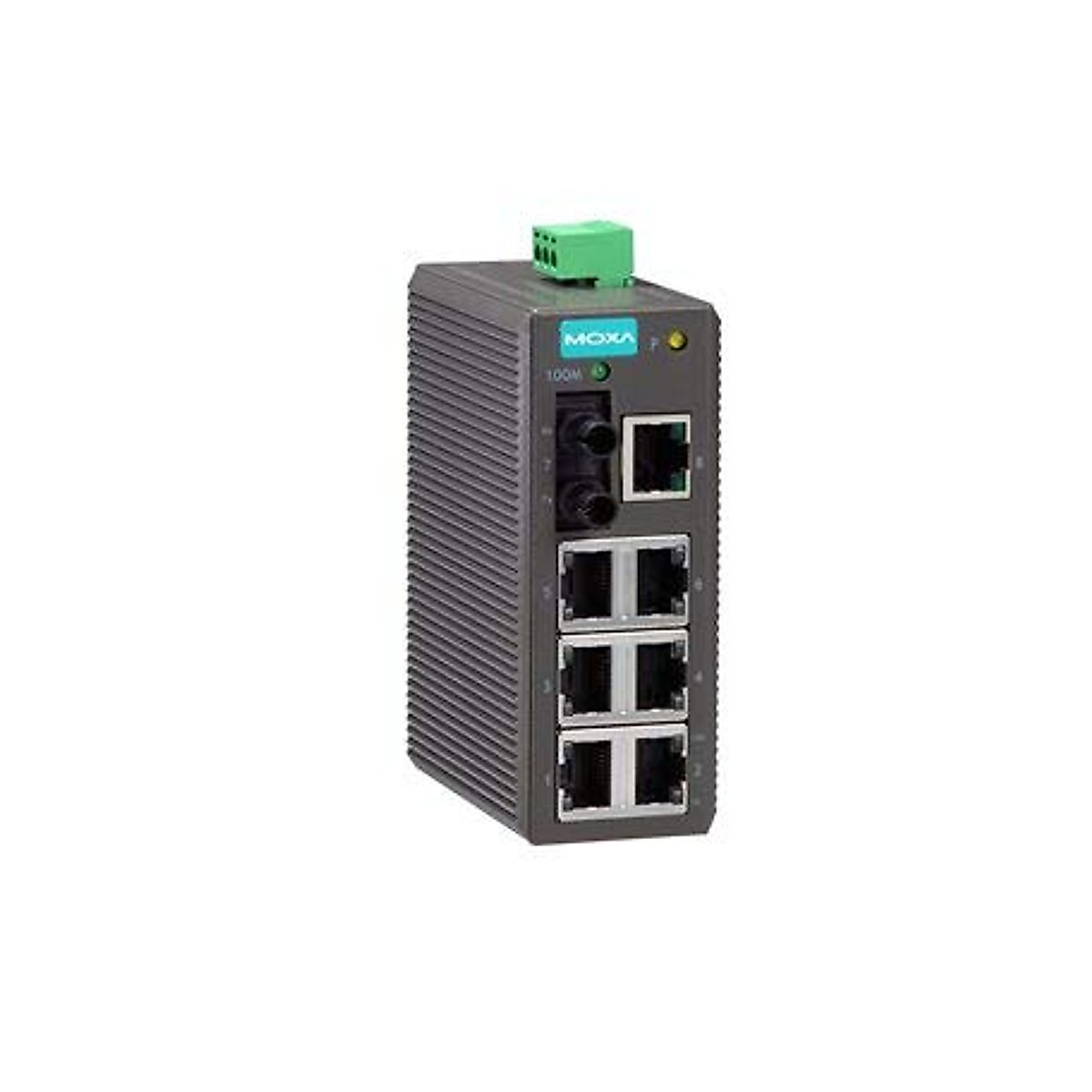 MOXA EDS-208-M-ST Entry Level Industrial Ethernet Switch with 7 10/100BaseT(X) Ports,1 100BaseFX Port, Multi Mode ST with -10 Degree to 60 Degree of Operating Temp.