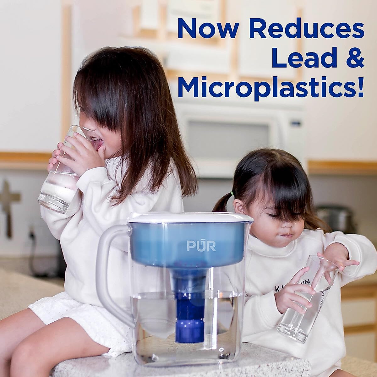 PUR PLUS 7-Cup Water Filter Pitcher with 1 Lead-Reducing PUR Plus Filter, Dishwasher Safe, Powerful Filtration, Filter Change Indicator Light, White, PPT711W