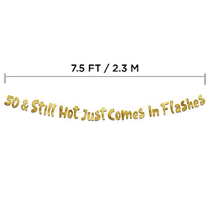 50th Birthday Gold Glitter Banner - Happy 50th Birthday Party Decorations