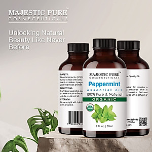Majestic Pure Eucalyptus USDA Organic Essential Oil | 100% Organic and Premium Quality Oils | Aromatherapy, Skincare, Hair Care, & Household Use | 1 fl. Oz