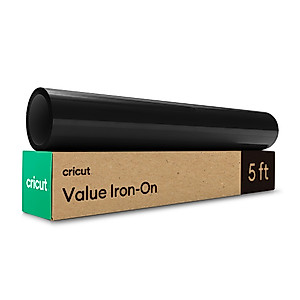 Cricut® Value Iron-On, Black (12 in x 5 ft)- HTV Heat Transfer Vinyl
