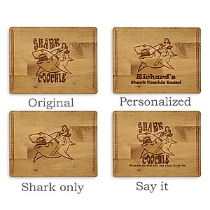 Shark Coochie Board Funny Maple Charcuterie Board - Multiple Designs and Personalization options