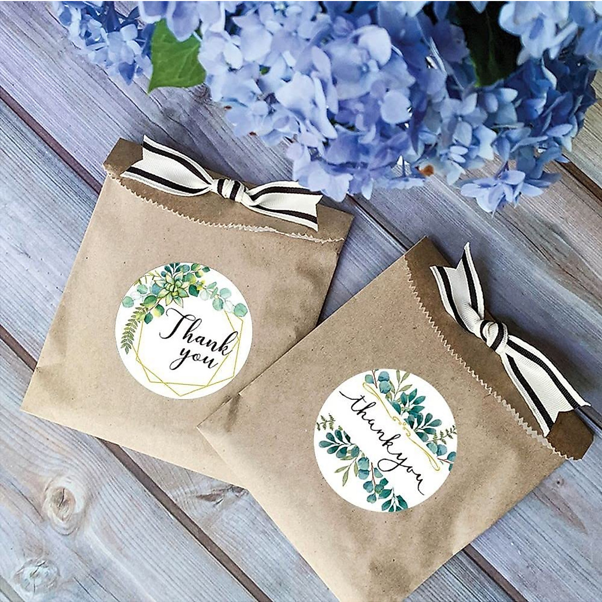 Storrianne Greenery Thank You Stickers - 1 Inch 8 Floral Frames Design 500 Labels for Small Bussiness,Wedding Favors，Birthday Party Favors,Envelope Seals