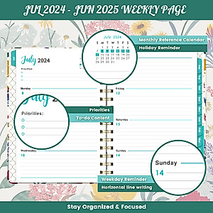 2024-2025 Planner - JUL 2024 - JUN 2025, Academic Planner 2024-2025, 6.4" x 8.5", 2024-2025 Planner Weekly Monthly, Hardcover, Thick Paper