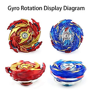 Hozuumo Bey Battling Top Burst Gyro Toy Set, with Gyro Launchers and Handle Combat Battling Game, Gift for Kids Children, B-174-01+B-174-02