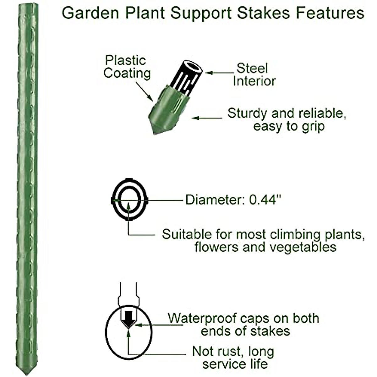 IPSXP Vegetable Trellis, Garden Plant Support Stakes for Climbing Plants, Vegetables, Flowers, Fruits, Vine, 3 Garden Trellis with 40 Adjustable Cable Tie
