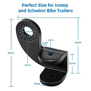 Bicycle Stainless Trailer Hitch Coupler Attachment, Colmthys Trailers Adapter Replacement Connector Included, Suitable for Kids Burley Bee Bike, Pets Trailers (12 MM)