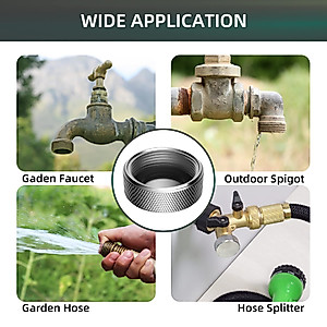 Garden Hose Cap, 3/4" Brass Hose Female End Cap, Outdoor Faucet Cap, Female Hose Fitting Caps, 2 Pack Spigot Cap for Garden Water Faucet, Sprinkler, Pipe Fitting Hose with Extra 4 Washers, Chrome