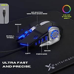 Gaming Keyboard and Mouse and Headset and Mouse Pad, X9 Performance 4 in 1 RGB Gaming Bundle Set Up to Game - Gaming Mouse and Keyboard Combo Kit Works with Xbox One, PS5, PS4