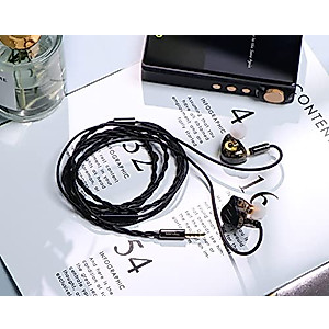 Linsoul Tripowin Zombur 4N High Purity OFC Oxygen Free Cable HiFi IEM Cable with Microphone, Cotton Yarn Outer Layer for Audiophile Replacement Cable (with MIC, 3.5, 2PIN)