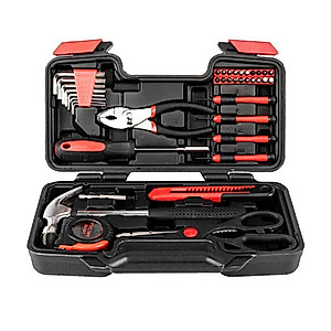 JTSQ 39pcs Tool Kit Red Set Power Car Body Frame Repair Tools Kit Tool box Tool set Tool kit Multi tool Tool organizer Tool box organizer Hand tools Tool storage Home improvement Mechanic tools