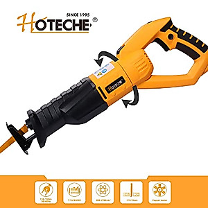 Hoteche Power Reciprocating Saw 7.1-Amp Variable Speed Corded Saw Sawzall for Wood/Metal or PVC Cutting with 3Pcs Saw Baldes