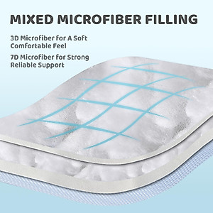 Cosmoluxe Mattress Topper Queen (80"x60"), 2 Inch Pillowtop Mattress Topper for Back Pain, Down Alternative Mattress Pad Cover with 8~21 Inch Deep Elastic Pocket, Navy Piping