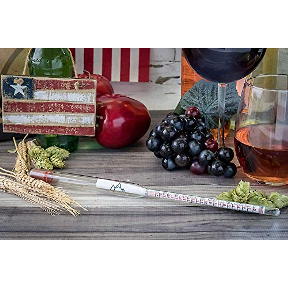 Brewing America American-Made Specific Gravity Hydrometer Alcohol ABV Tester - Pro Series Fermentation Testing Homebrew: Beer, Wine, Cider, Mead - Triple Scale Hydrometer