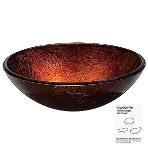 Aquaterior Modern Bathroom Round Artistic Tempered Glass Vessel Vanity Sink Bowl Basin Spa (FAUCET NOT INCLUDED)