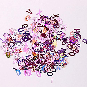 Stebcece ✪ 12 Colors DIY Alphabet English Letters Mixed Chunky Glitter Resin Letter Sequins
