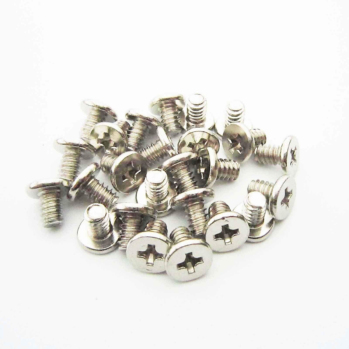 25pcs Silvery Flat Round Wafer Head Screw Bolt 6-32 * 5mm for PC Case Hard Drive HDD Power Supply PSU Mount Computer F
