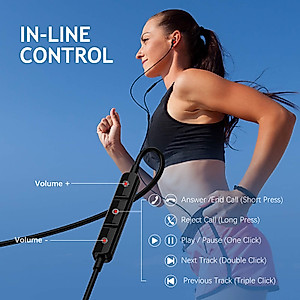 ACAGET 3.5mm Headphones Black + White 2 Pack Wired 3.5mm Earbuds for iPhone 6S Plus 6 5S Noise Cancelling Earphones Magnetic Headset for Samsung Galaxy S10 S9 A23 A13 A32 A52 OnePlus 6 5T