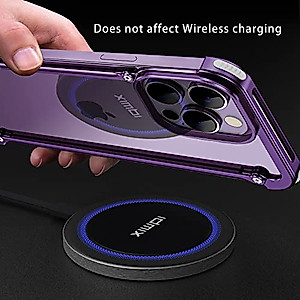 OATSBASF Aluminum Bumper Case Compatible with iPhone 14 Pro Max, Minimalist Style Bumpers Case for iPhone 14 Pro Max 6.7-inch (Purple)