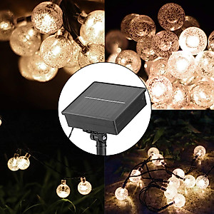 Indoor Outdoor Fairy Lights, Solar Patio Lights Warm White Outdoor Garden Solar Lights with Remote Control for Home