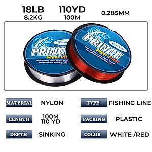 Winshall 100m Fishing Line Nylon String Cord Clear Fluorocarbon Strong Monofilament Fishing Wire 1PCS